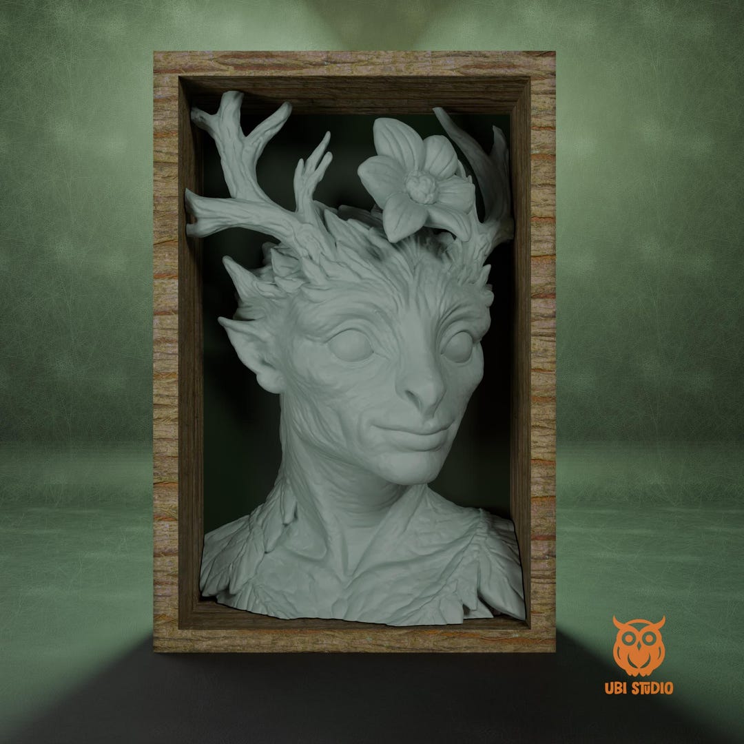 Forest Spirit Book Nook STL – Forest Spirit Wall Decor - Book Nook ...