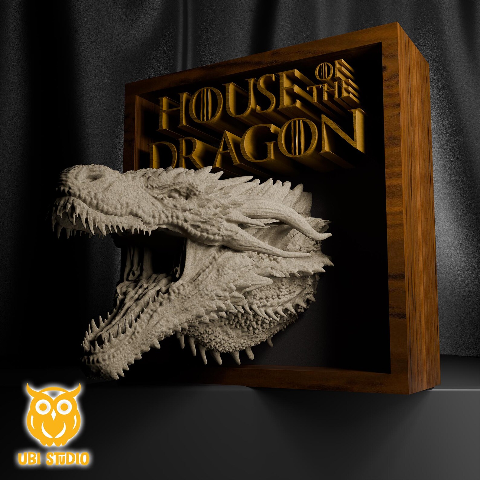 House of Dragon Wall Decor STL | Book Nook | Bookshelf Decor - 3D Print ...
