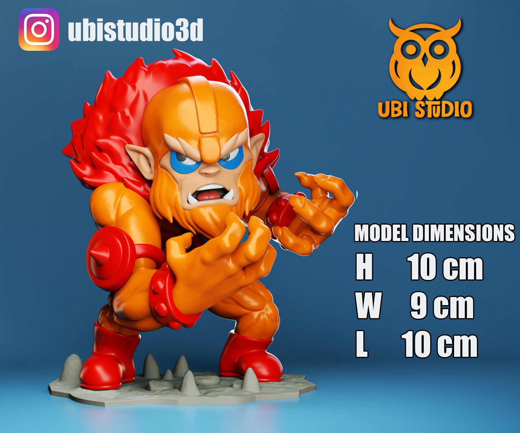 Beast Man Chibi Beast Man Statue 3D Printed | Gift for Gamer | Handmade ...