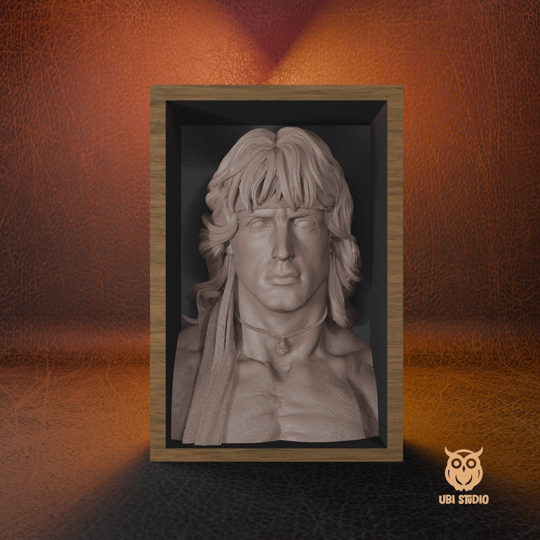Rambo Wall Decor STL Book Nook Bookshelf Decor Book Holder 3D Print STL ...