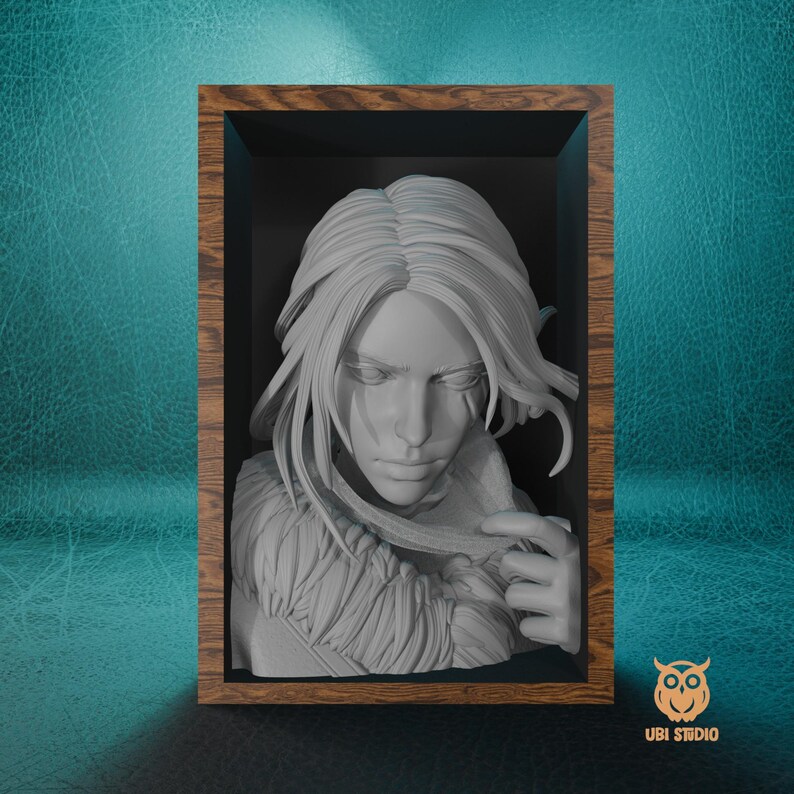 Ciri From Witcher - Wall Decor STL - Book Nook - Bookshelf Decor - Book ...