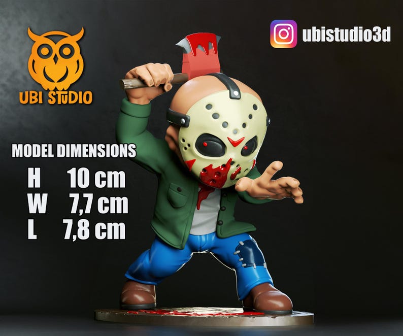 Jason Chibi | Jason Voorhees Statue 3D Printed | Gift for Gamer ...