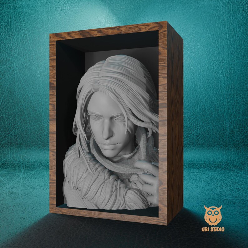 Ciri From Witcher - Wall Decor STL - Book Nook - Bookshelf Decor - Book ...