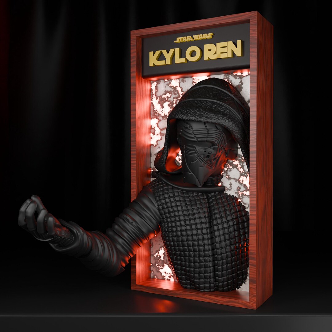 Kylo Ren Wall Decor STL | Book Nook | Bookshelf Decor | Star Wars 3D Print STL File - Download ...
