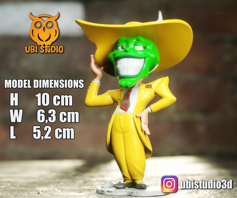 The Mask Chibi | Mask Statue 3D Printed | Gift for Gamer | Handmade ...