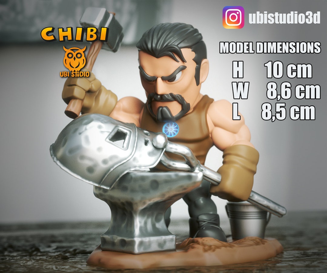 Tony Stark Chibi Tony Stark Statue 3D Printed | Gift for Gamer ...