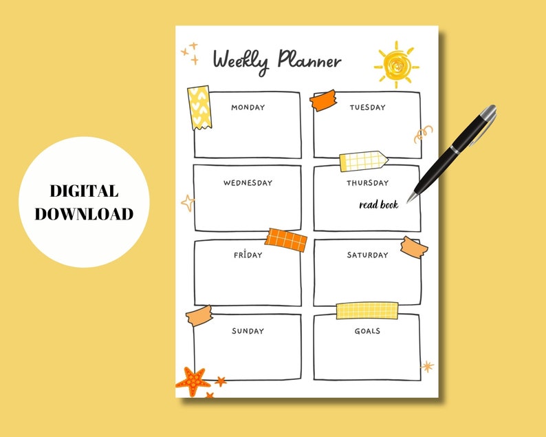 Weekly to Do List Printable, Weekly Task List, Weekly Planner for Kids ...