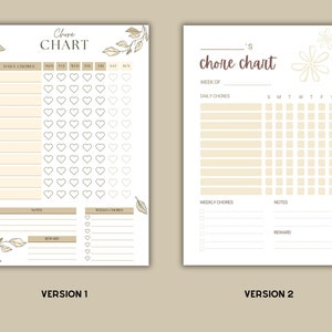 Chore Chart for Kids and Adults, Responsibilities Chart, to Do List, A4 ...