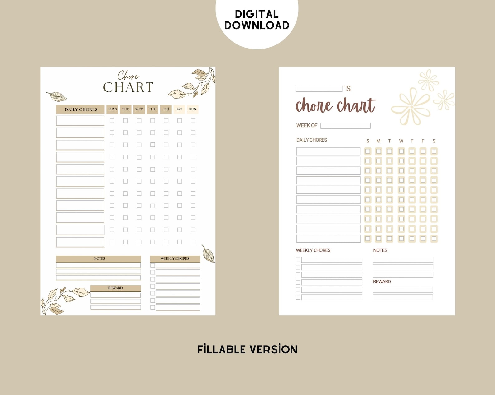 Chore Chart for Kids and Adults, Responsibilities Chart, to Do List, A4 ...
