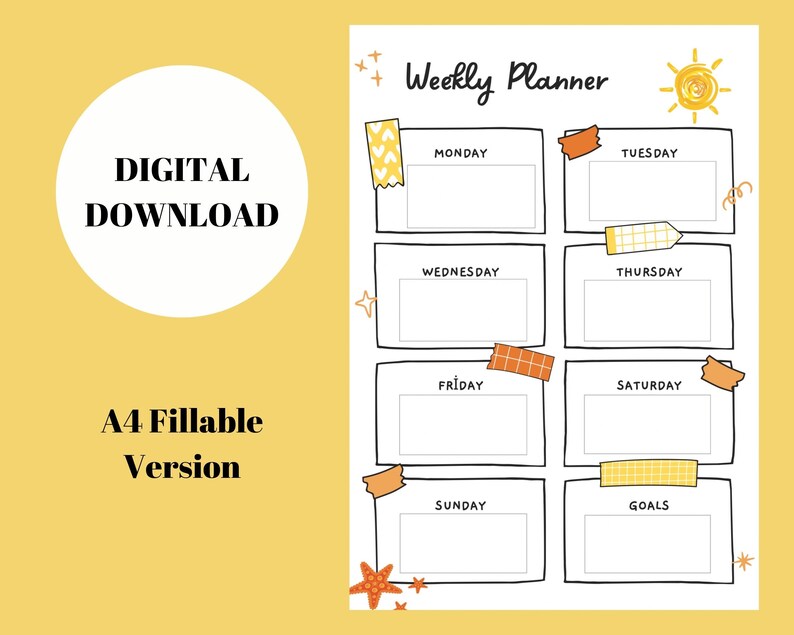 Weekly to Do List Printable, Weekly Task List, Weekly Planner for Kids ...