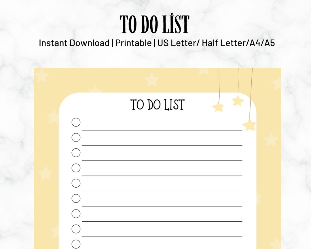 To Do List Printable Simple Tasks List Productivity Planner - Etsy Australia