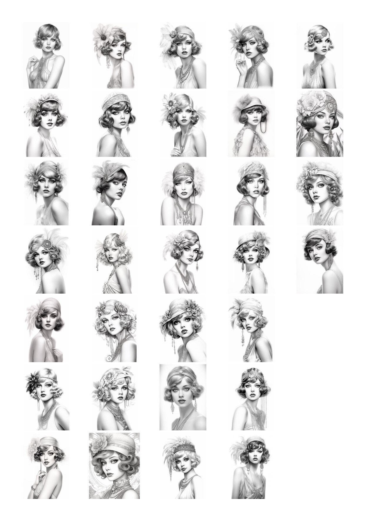 Roaring Twenties: Gatsby 65 Coloring Pages - Etsy