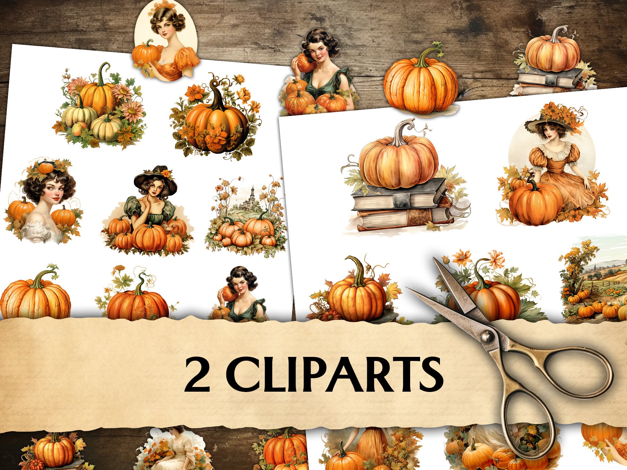 MEGA BUNDLE Junk Journal Pumpkin Pack Printable Pumpkins Scrapbook ...