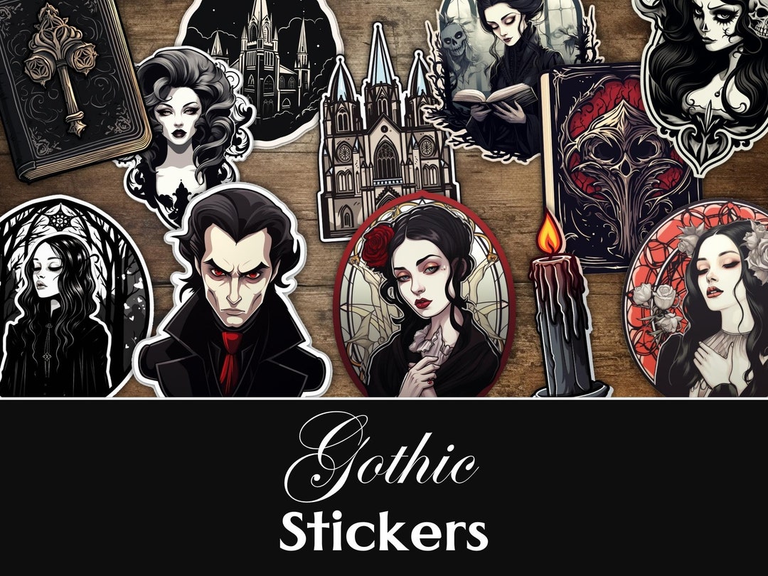 Gothic Stickers, Vintage Gothic Fussy Cuts, Junk Journal Gothic, Notes ...