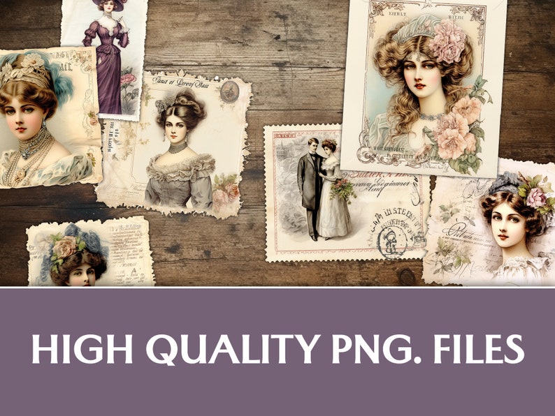 Victorian Postcards, Printable Victorian Ephemera, Junk Journal, Card ...