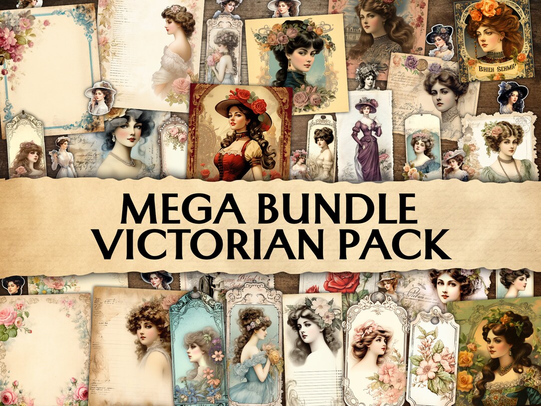 MEGA BUNDLE Junk Journal Victorian Pack, Printable Scrapbook Supplies ...