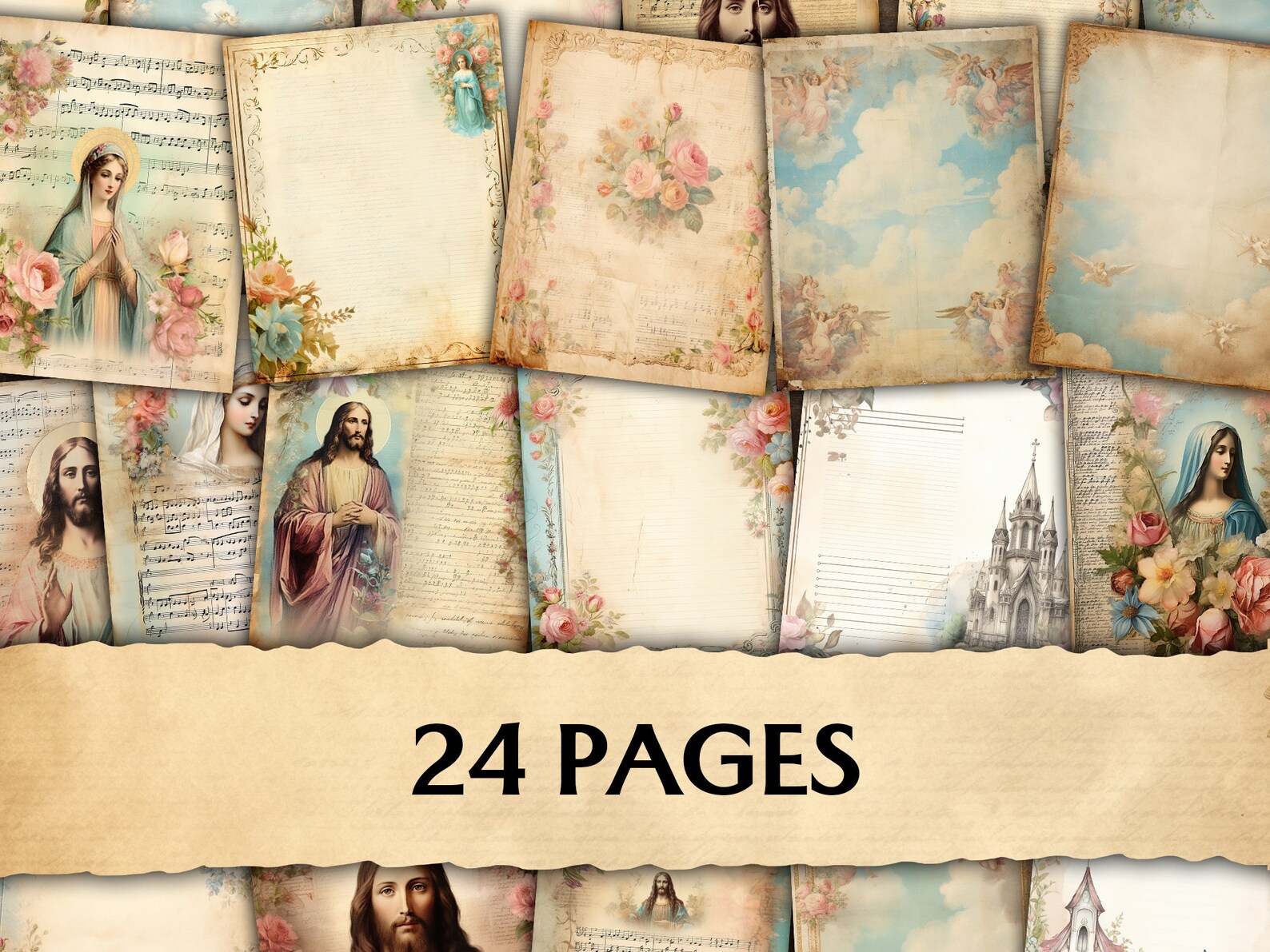 Junk Journal Printable Christian Pack, Scrapbook Christianity Supplies ...