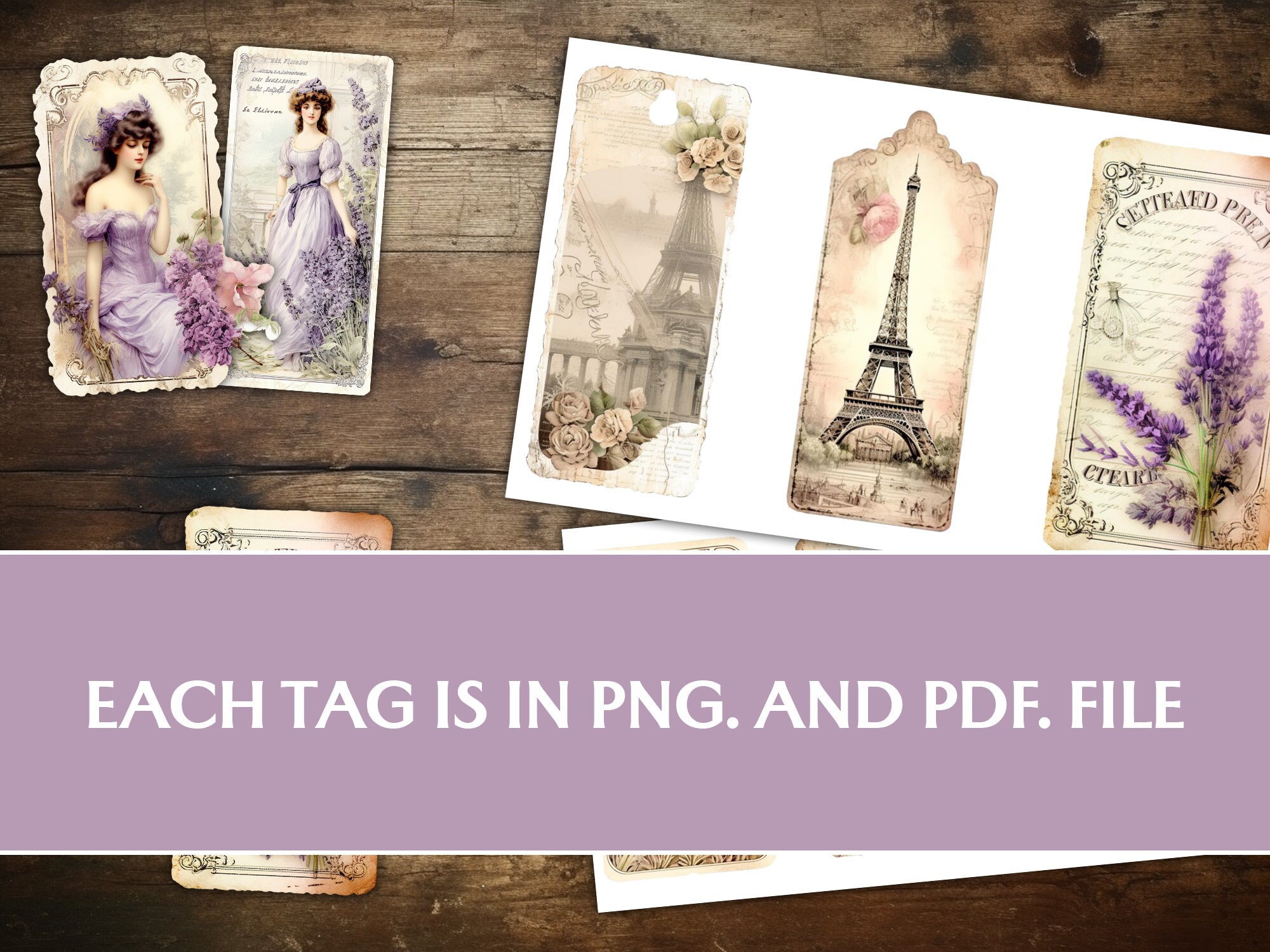 Junk Journal French Tags, Printable Shabby Tags, Journaling Tags ...