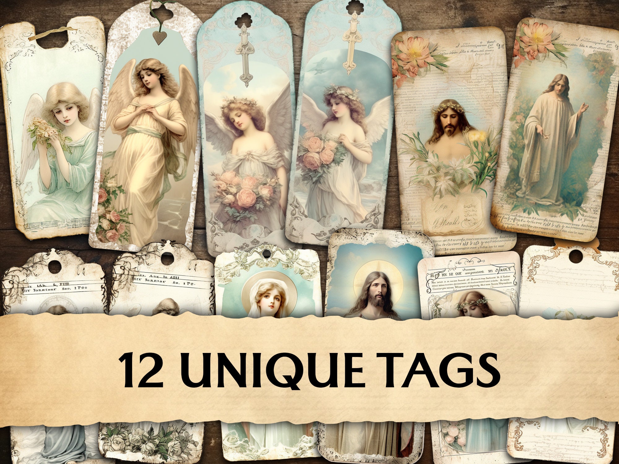 Junk Journal Christian Tags, Antique Tags, Religious Journaling Tags ...
