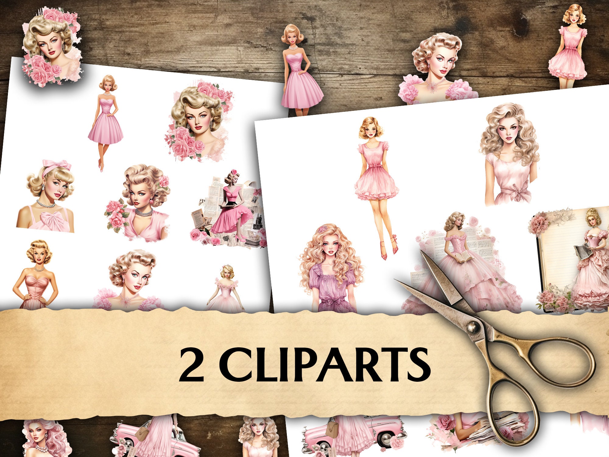 MEGA BUNDLE Junk Journal Pink Doll Pack, Printable Barbie Style Junk ...