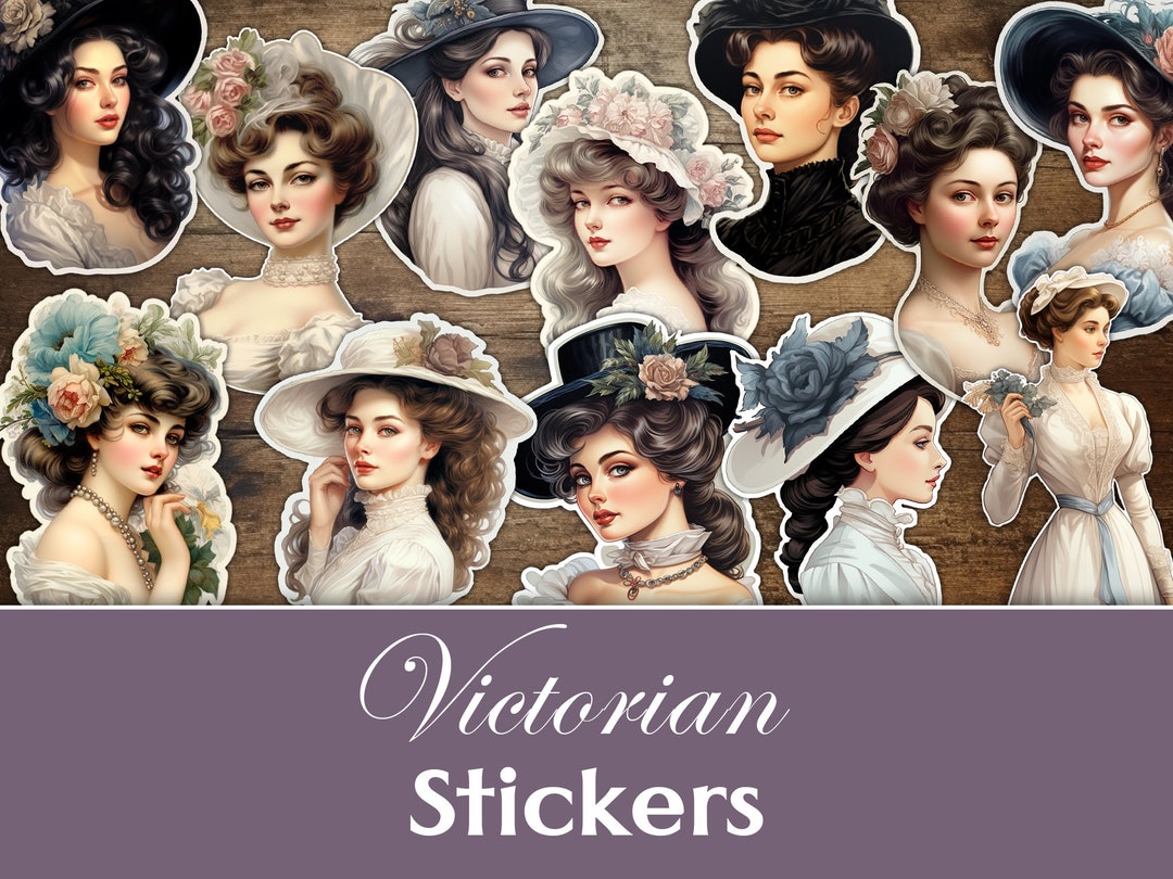 Victorian Lady Stickers, Vintage Ladies Stickers, Junk Journal Stickers ...