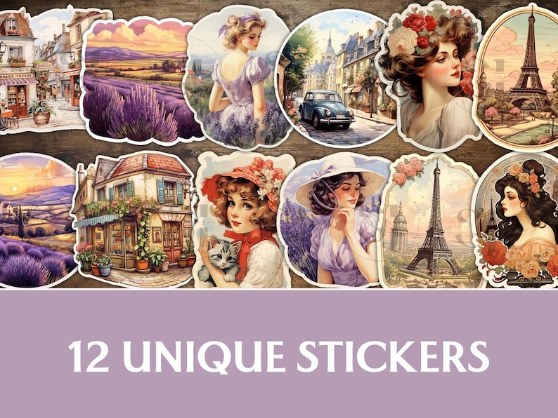 French Stickers, Vintage French Fussy Cuts, Junk Journal Kit, Notes ...