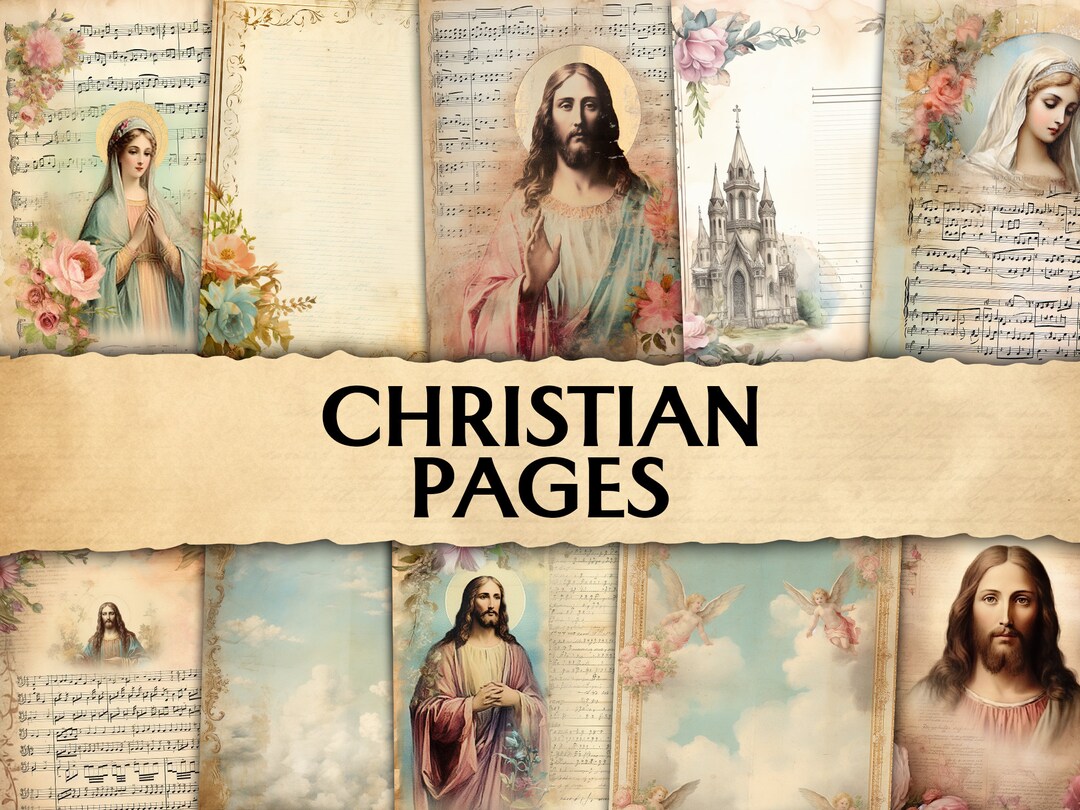 Junk Journal Christian Pages, Printable Shabby Religious Pages ...