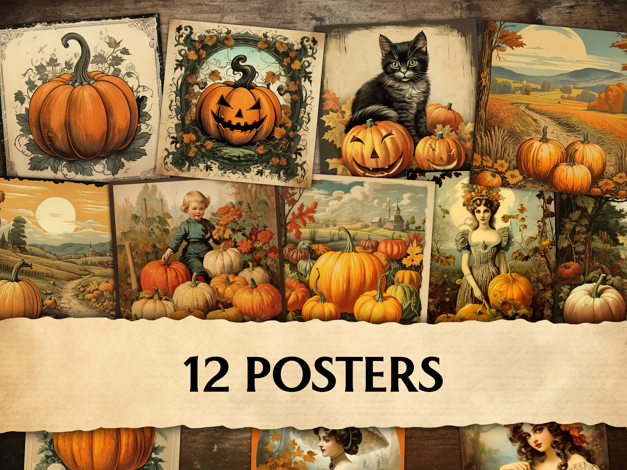 MEGA BUNDLE Junk Journal Pumpkin Pack Printable Pumpkins Scrapbook ...