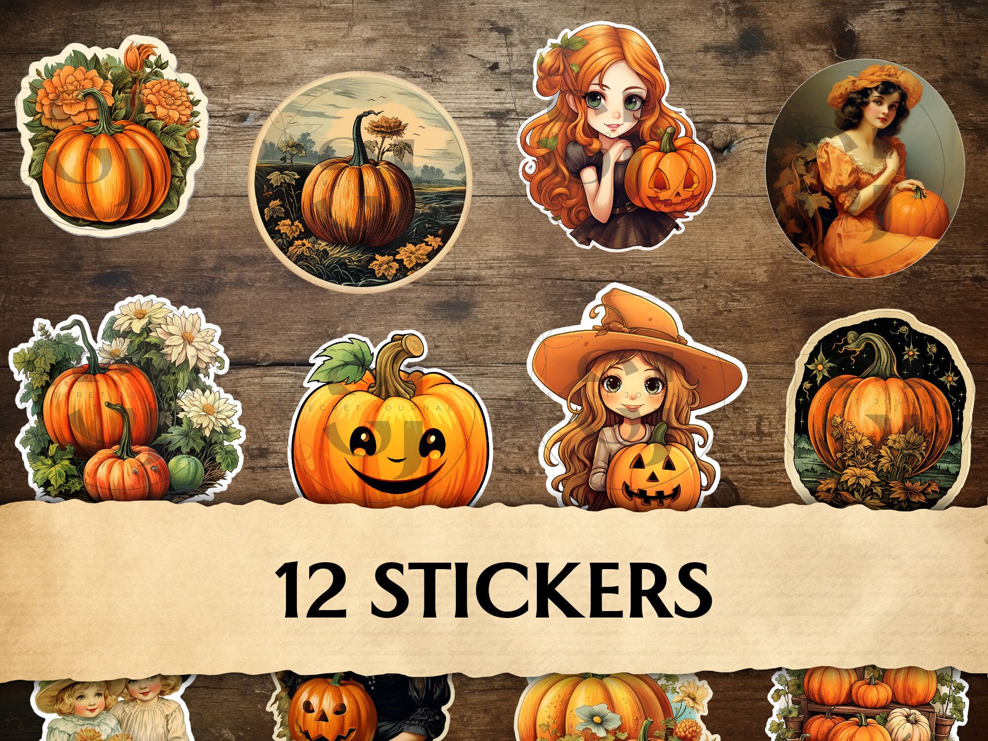 MEGA BUNDLE Junk Journal Pumpkin Pack Printable Pumpkins Scrapbook ...