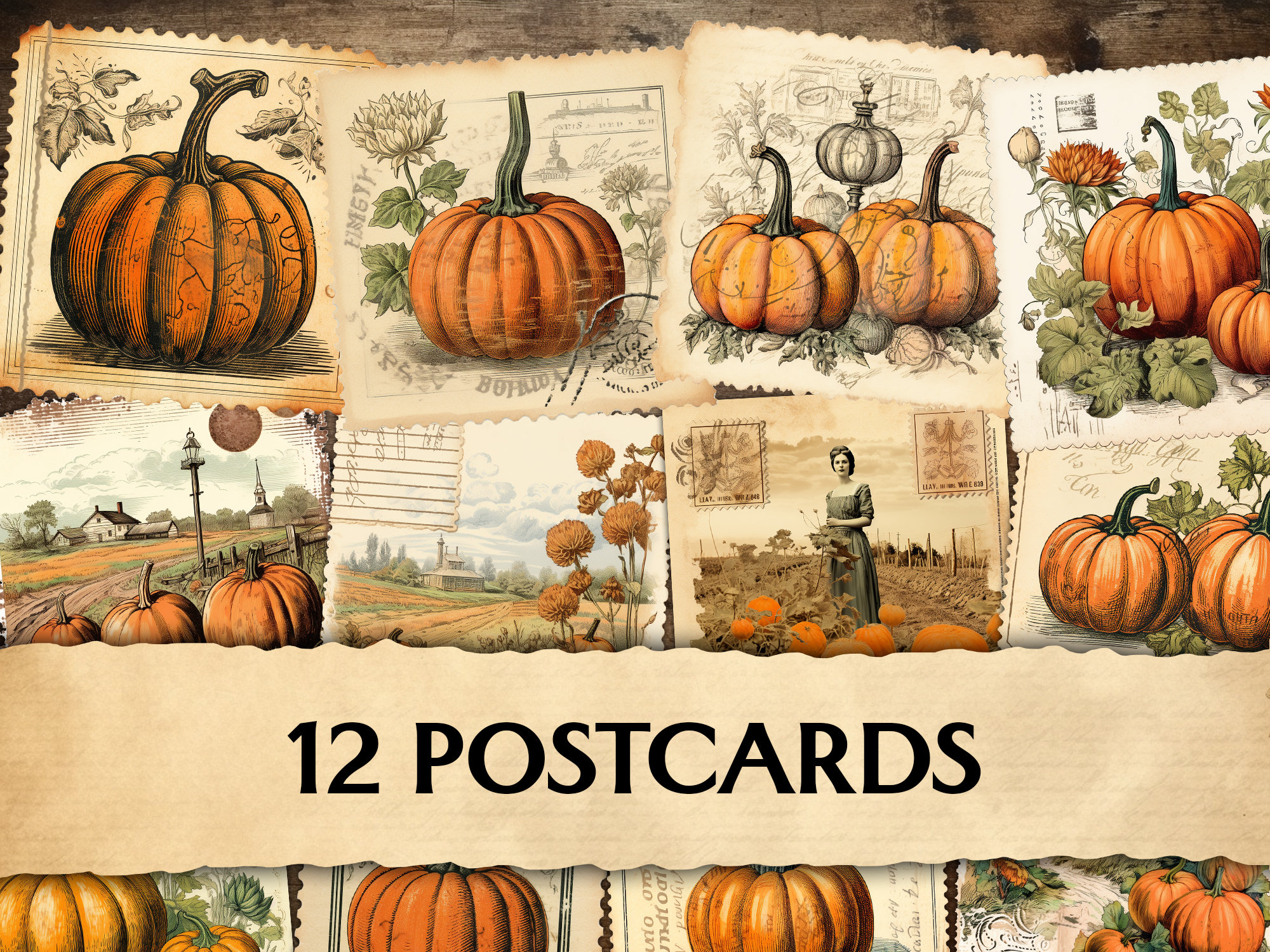 MEGA BUNDLE Junk Journal Pumpkin Pack Printable Pumpkins Scrapbook ...