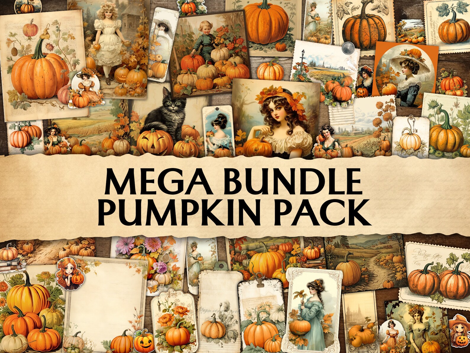 MEGA BUNDLE Junk Journal Pumpkin Pack Printable Pumpkins Scrapbook ...