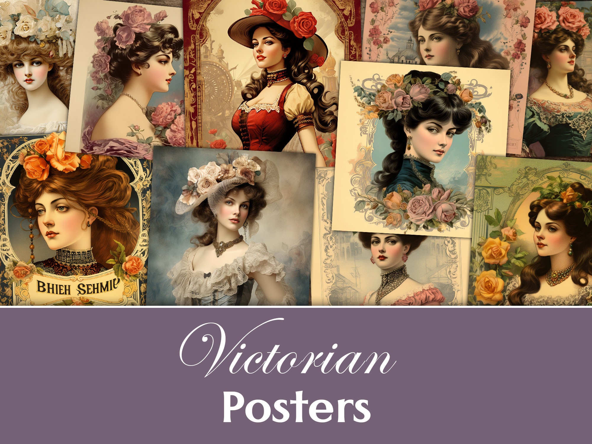 Vintage Posters, Victorian Printable Poster Designs, Vintage Lady ...