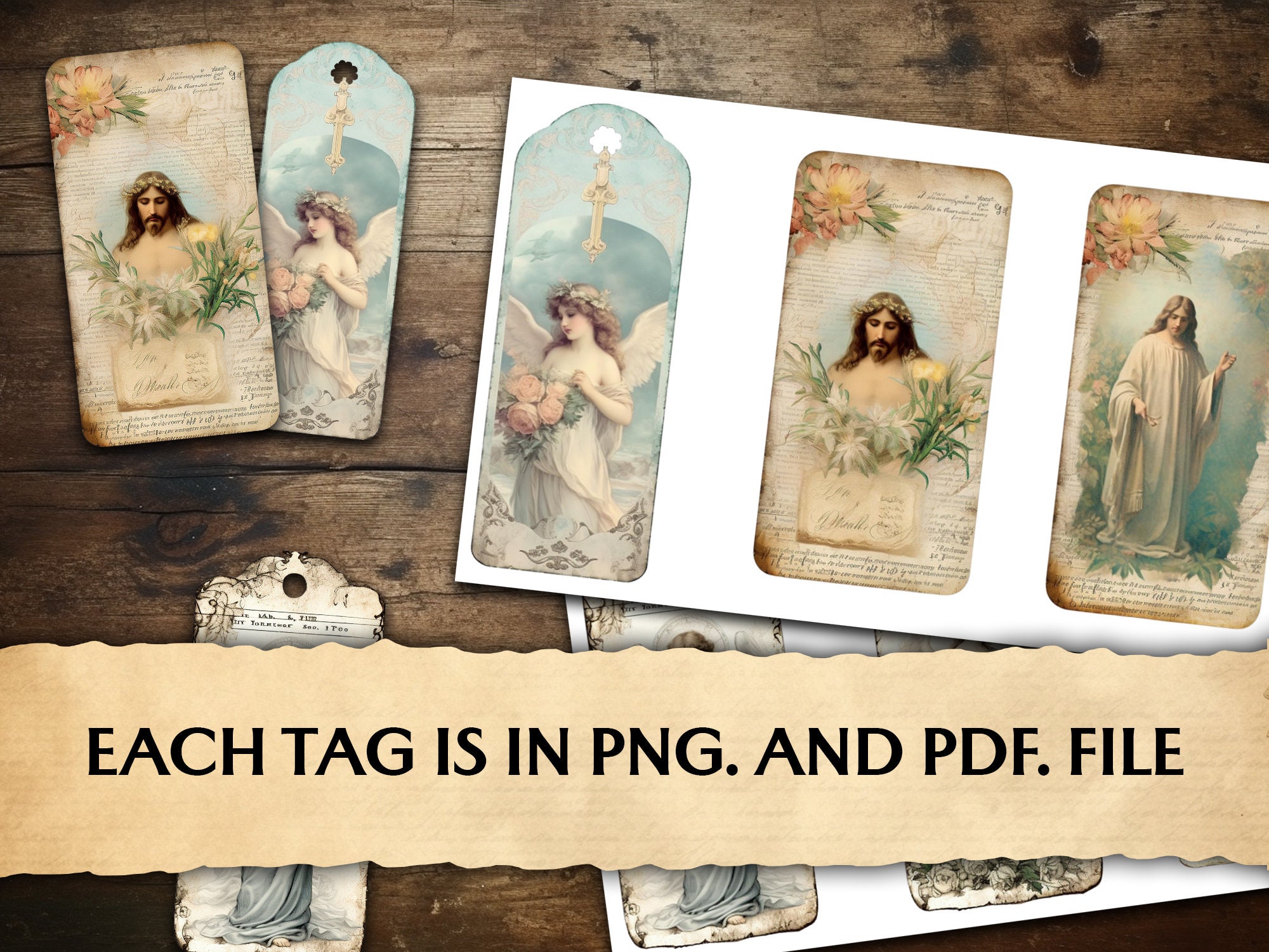 Junk Journal Christian Tags, Antique Tags, Religious Journaling Tags ...