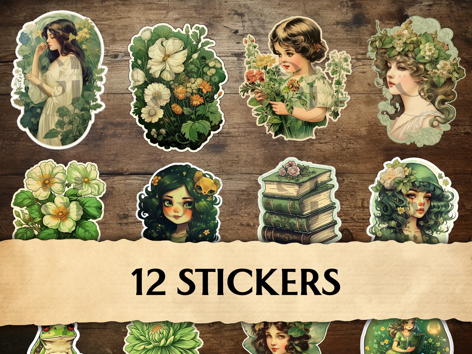 MEGA BUNDLE Junk Journal Green Pack, Printable Scrapbook Supplies ...