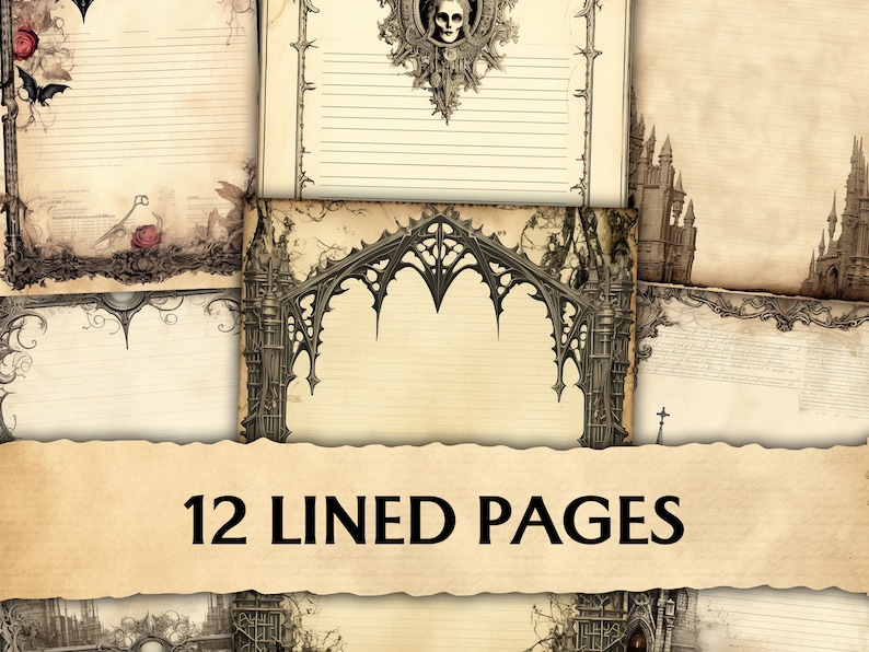 MEGA BUNDLE Junk Journal Gothic Pack, Printable Scrapbook Supplies ...