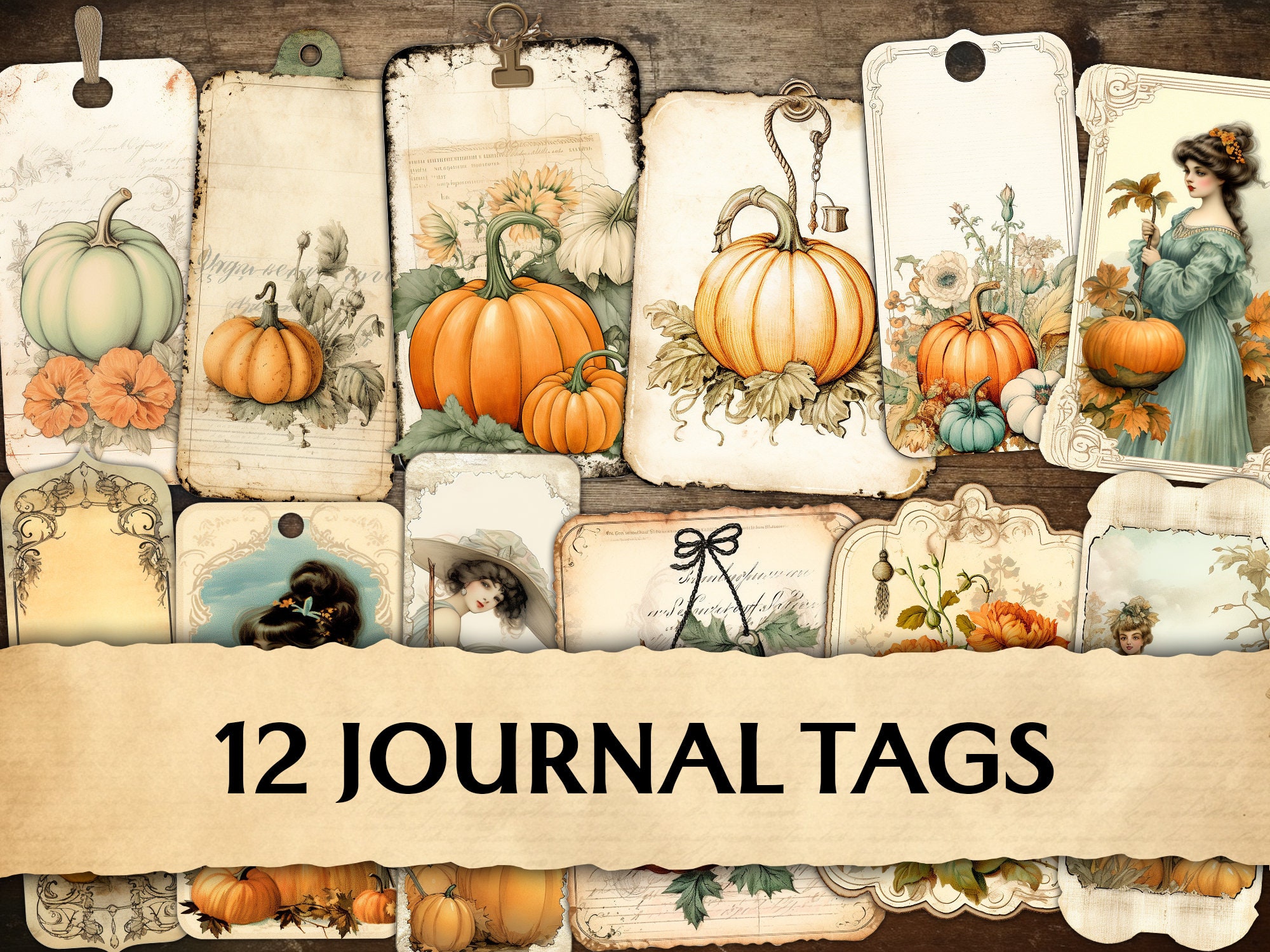 MEGA BUNDLE Junk Journal Pumpkin Pack Printable Pumpkins Scrapbook ...