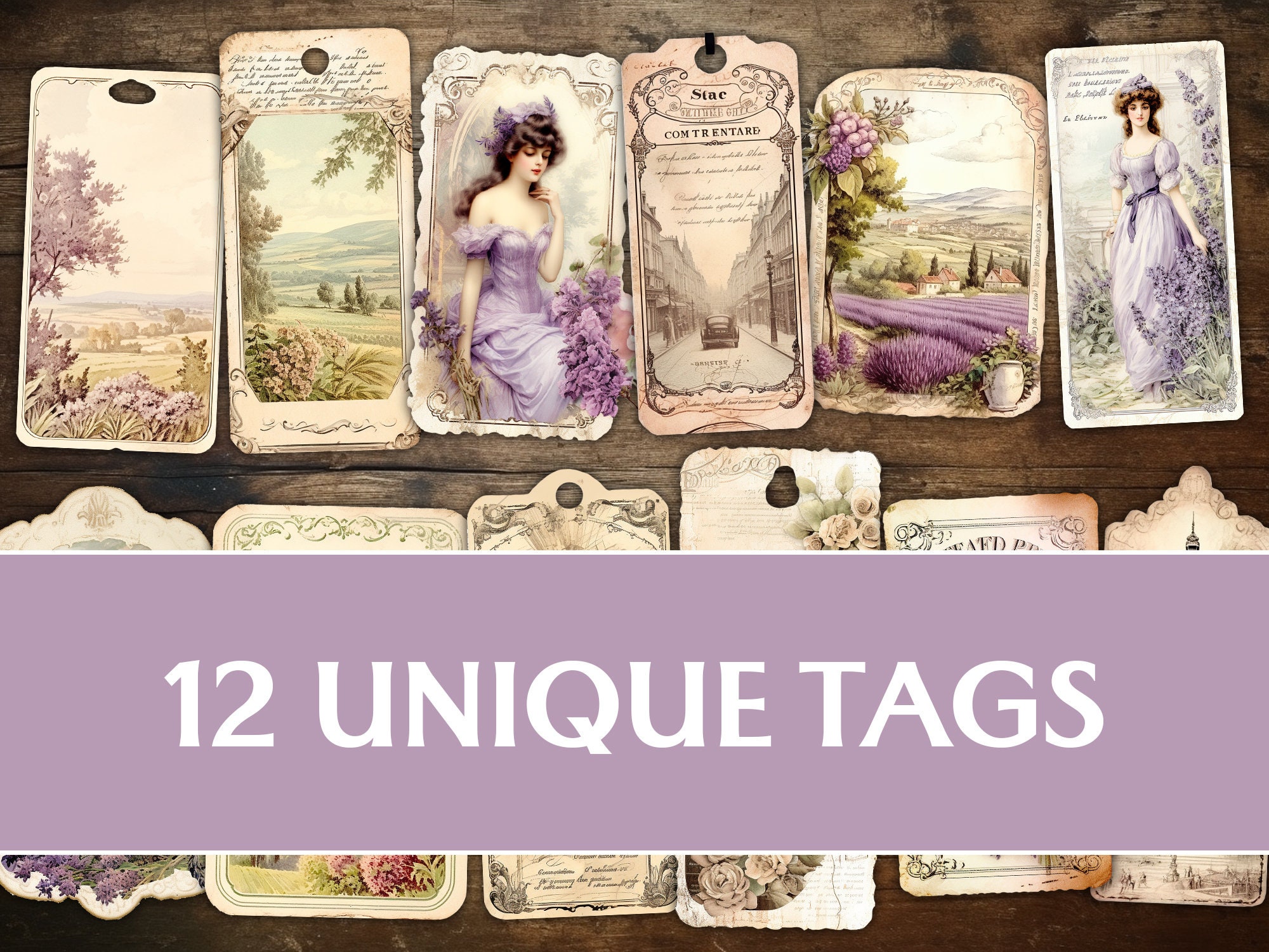 Junk Journal French Tags, Printable Shabby Tags, Journaling Tags ...