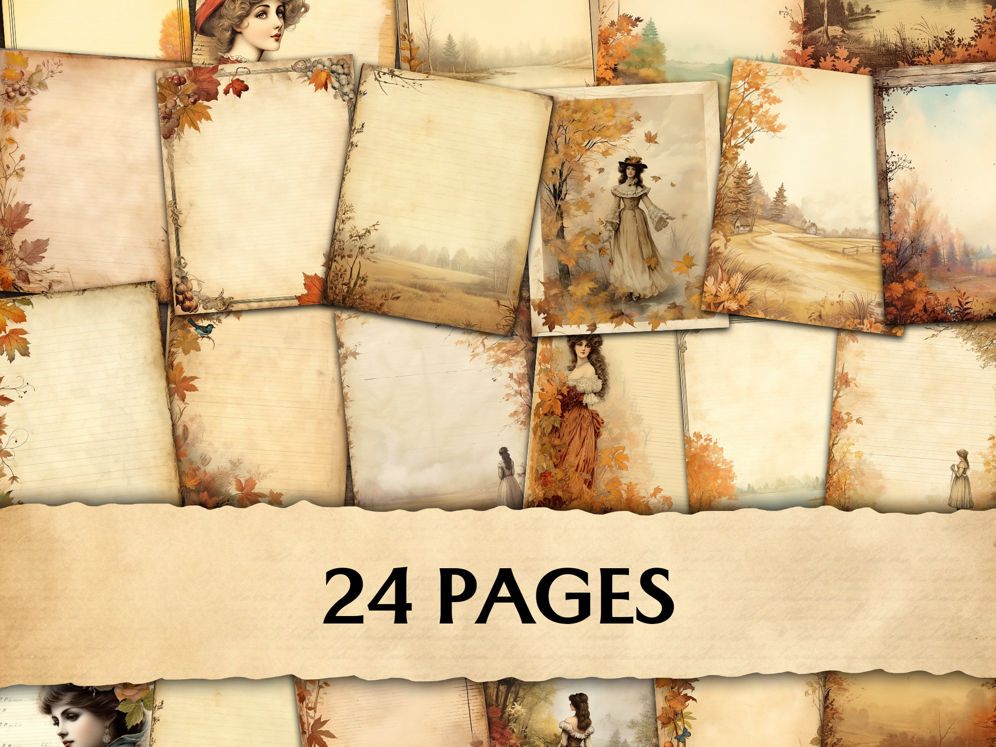 Junk Journal Autumn Fall Pack, Printable Scrapbook Fall Supplies ...