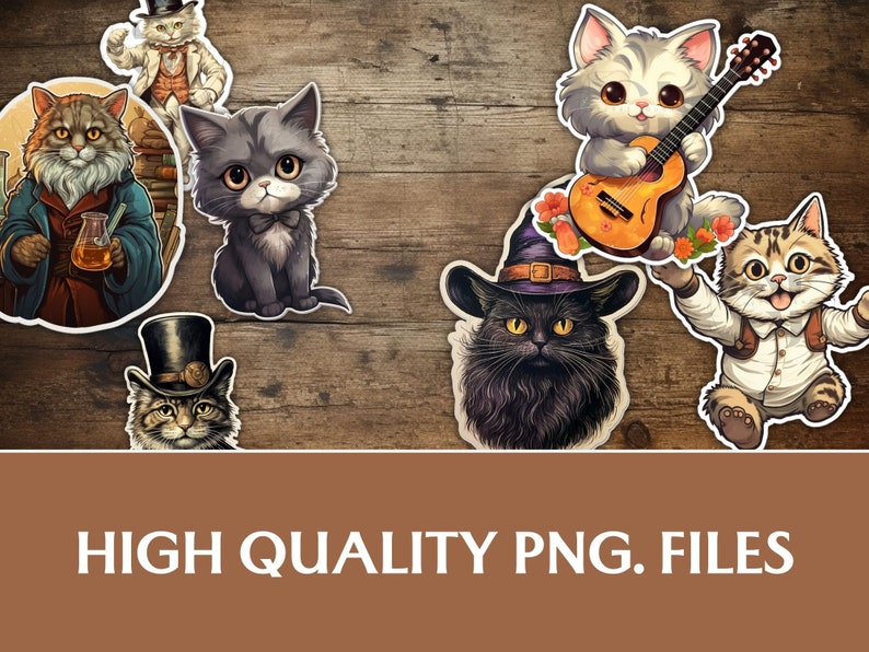 Cats Stickers, Vintage Cats Fussy Cuts, Junk Journal Cats Ephemera ...