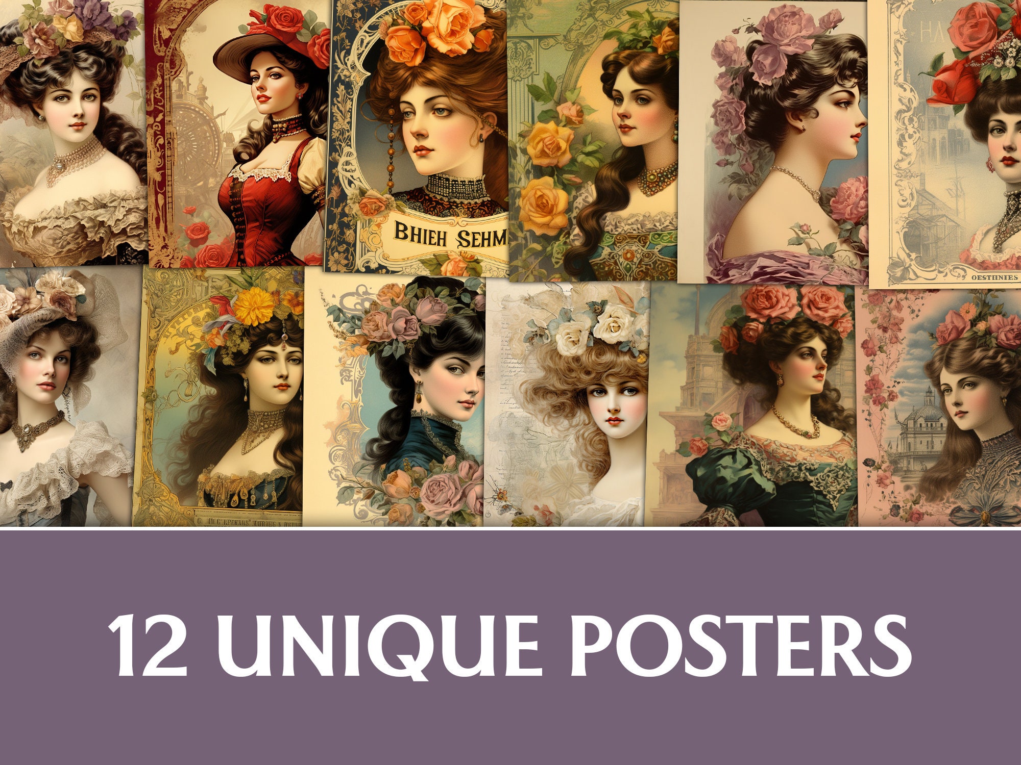 Vintage Posters, Victorian Printable Poster Designs, Vintage Lady ...