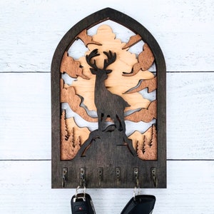 Buck / Deer Key Hanger Wall Plaque | Wall Key Hanger | Housewarming ...