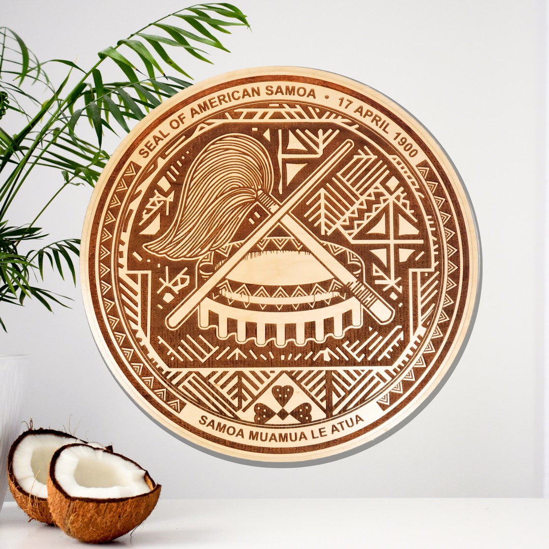 Seal of American Samoa Wall Plaque | Polynesian South Pacific Laser ...