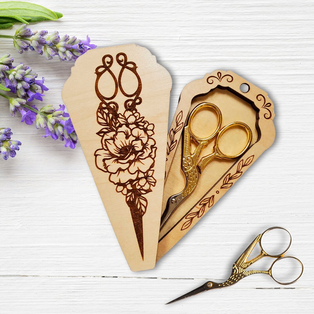 Scissors Wooden Storage Case | Embroidery Scissor Keeper | Sewing ...