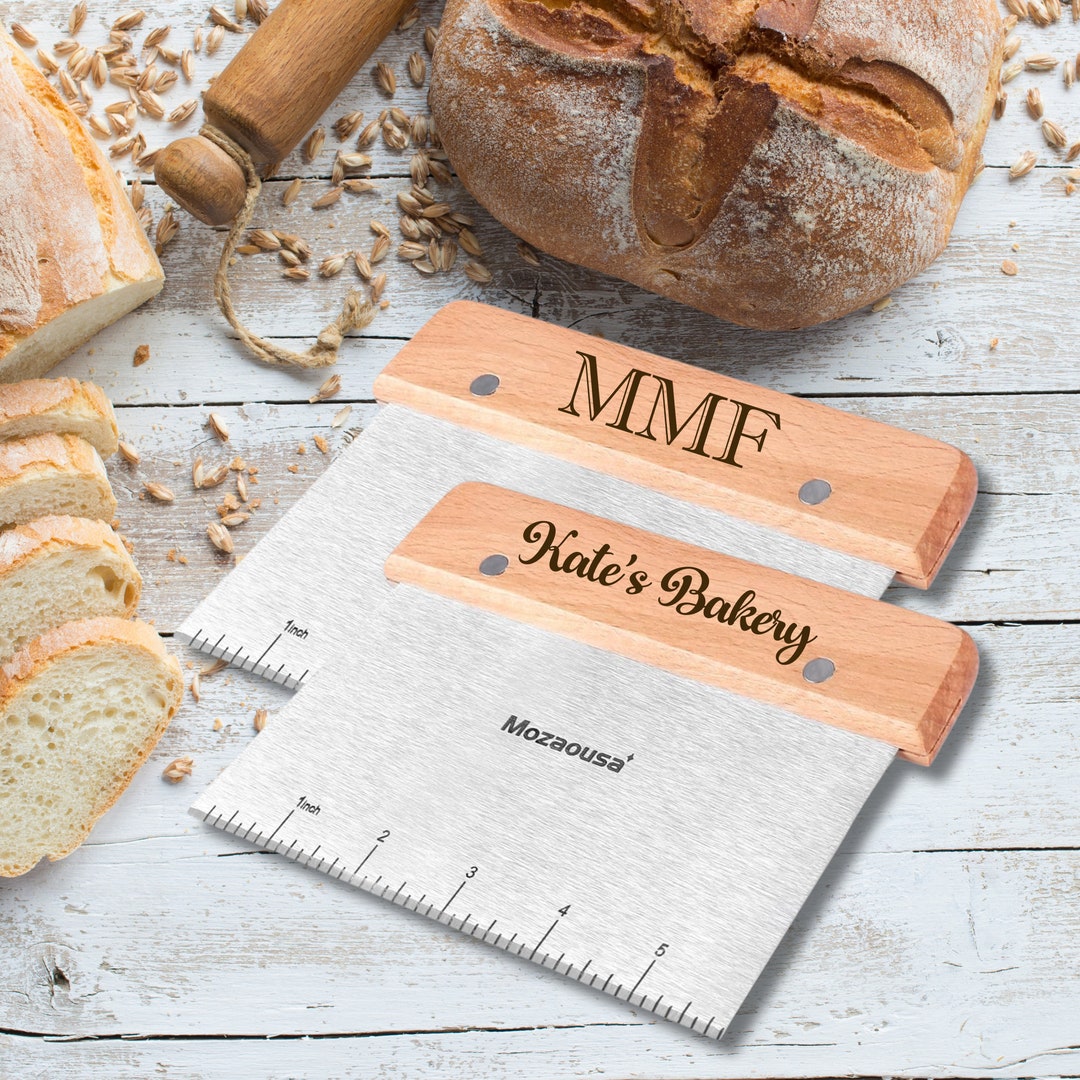 Personalized Dough Cutter Laser Engraved Custom Pastry Bench Scraper ...