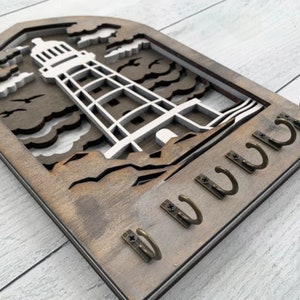 Lighthouse Key Holder Wall Plaque | Beach House Key Hanger ...