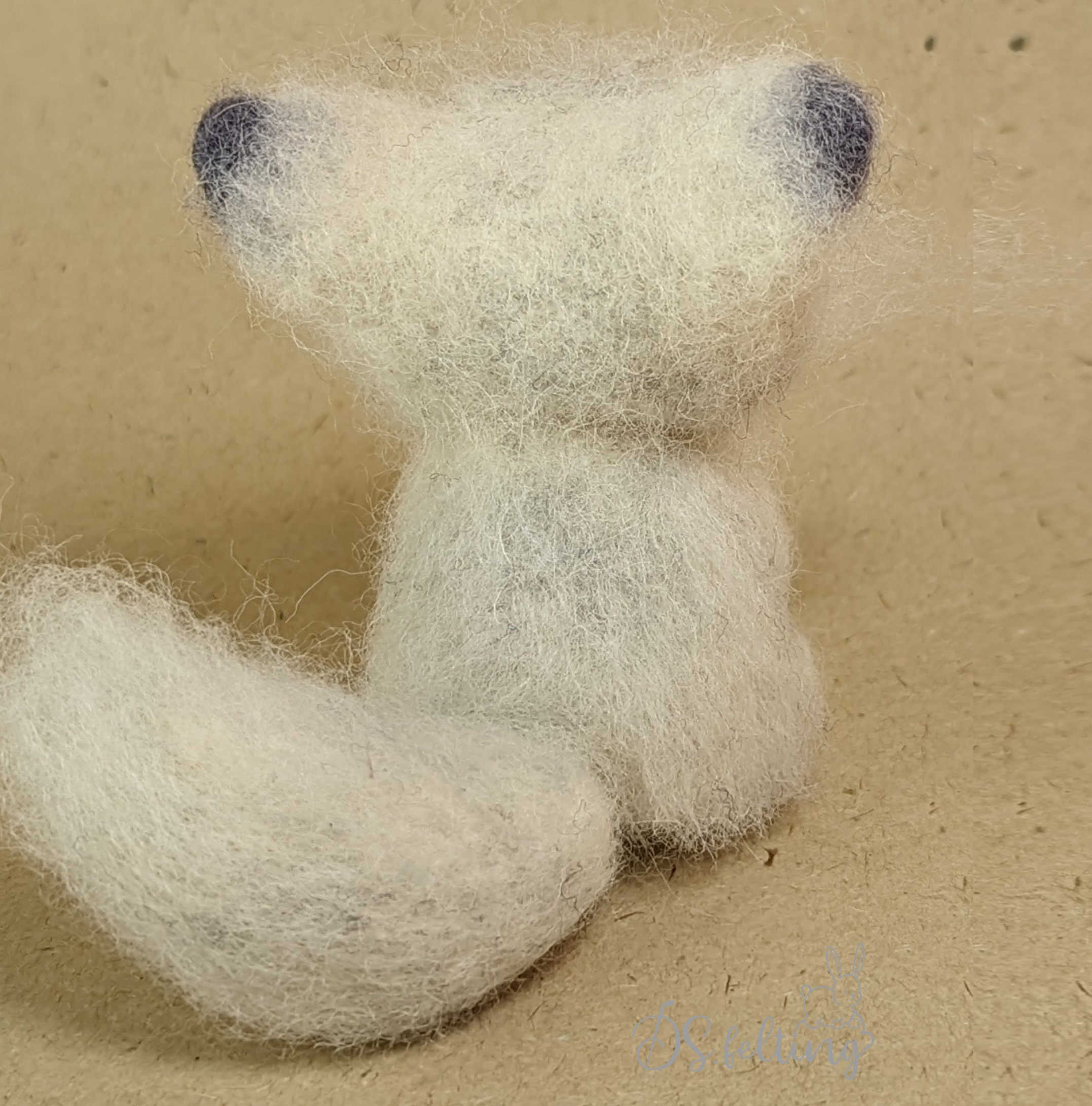 Aivaras the Arctic Fox Cub Felted Fox Miniature Stuffed Fox ...
