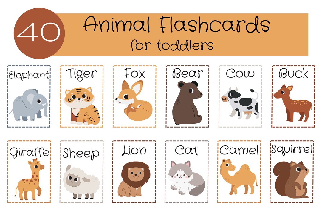 Animal Flashcards for Toddlers Learning Animals Flashcards Montessori ...