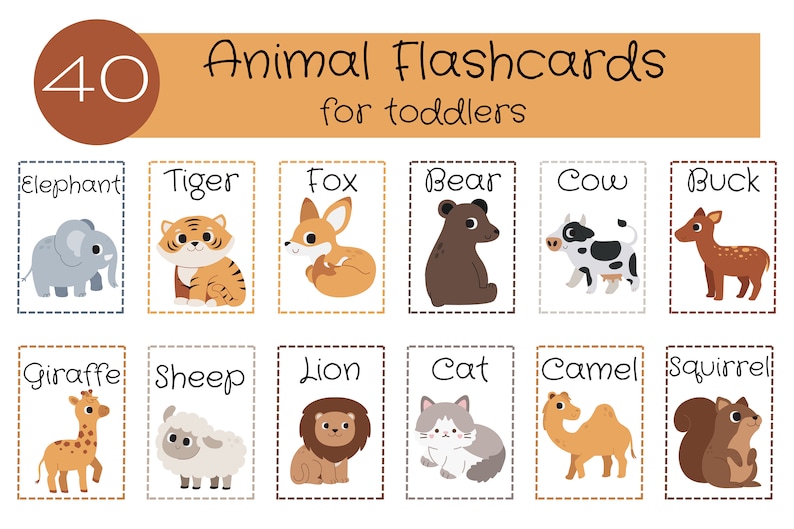 Animal Flashcards for Toddlers Learning Animals Flashcards Montessori ...