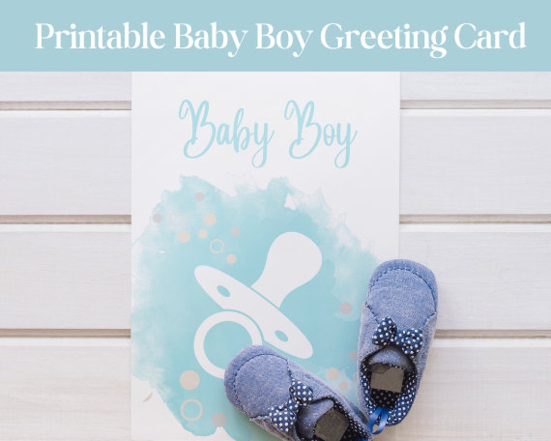 Greeting Card Baby Boy Gift for New Baby Card Birthday Boy Blue Card ...