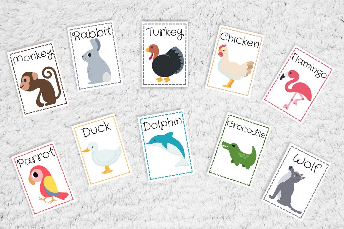 Animal Flashcards for Toddlers Learning Animals Flashcards Montessori ...